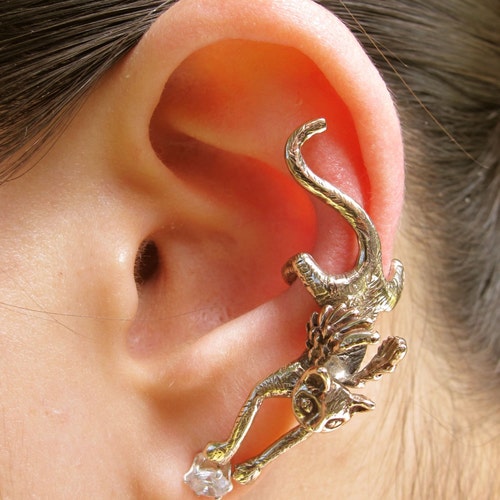 Cat Ear Cuff Angel Kitty Ear Cuff Bronze Cat With Wings Cat - Etsy
