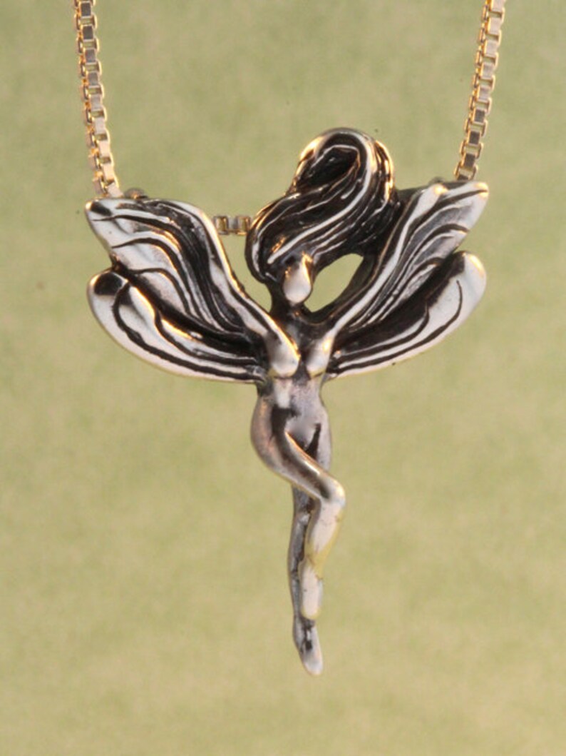 Fairy Necklace Silver Fairy Pendant Fairy Charm Silver Fairy | Etsy