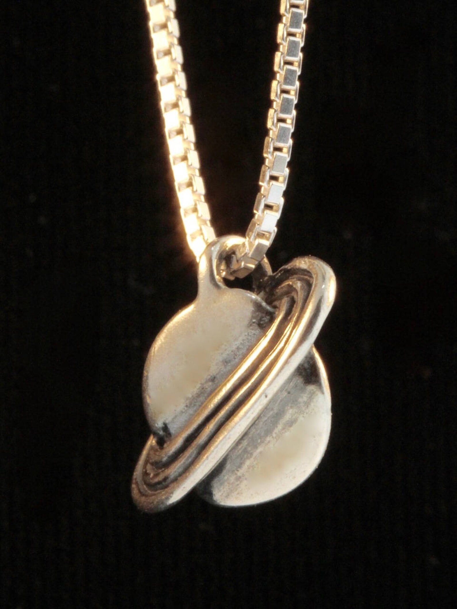 Silver Saturn Charm Pendant Space Jewelry Planet Necklace - Etsy
