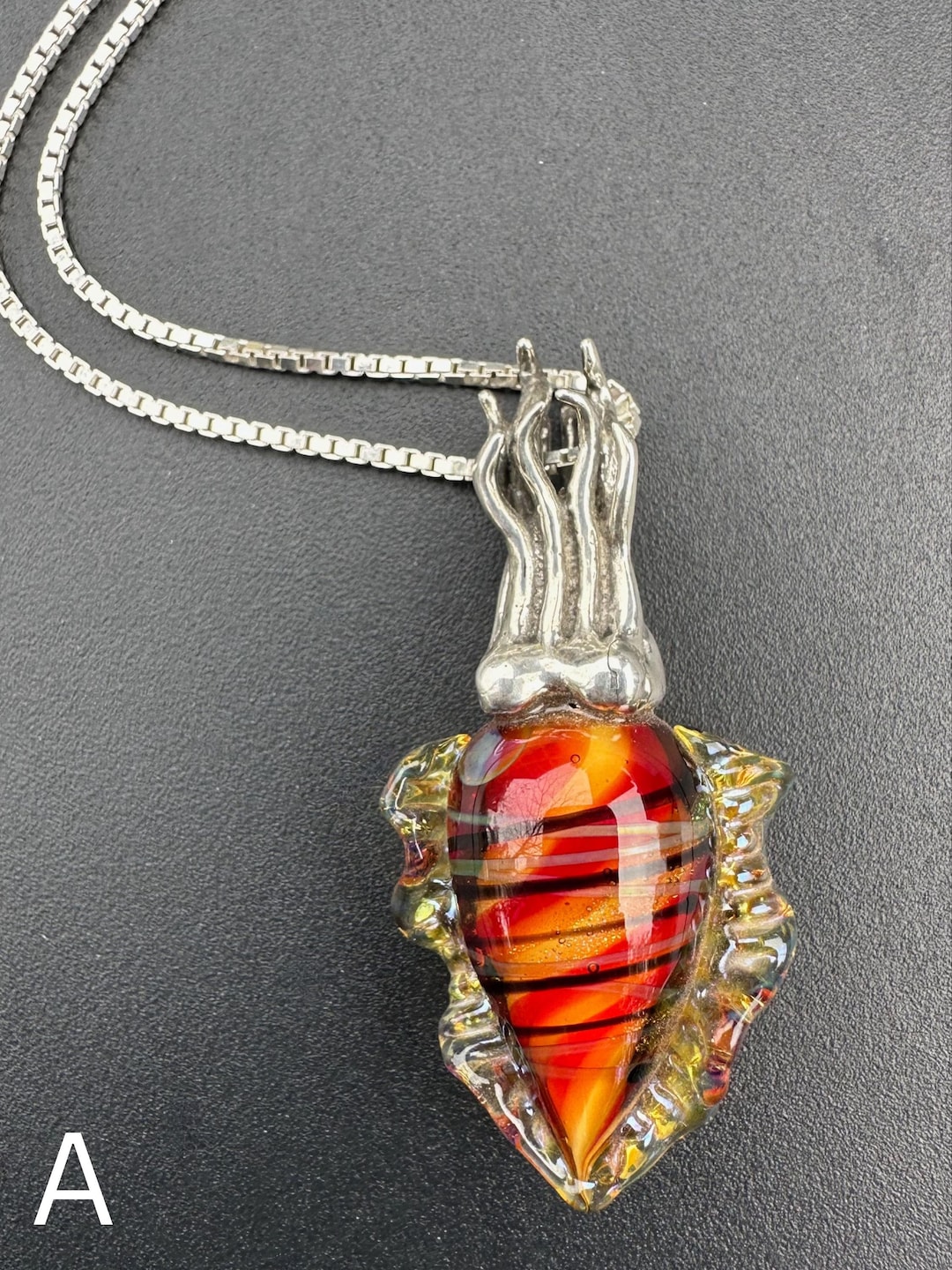Cuttlefish Necklace Tentacle Pendant Dichroic Glass Jewelry Cuttlefish ...