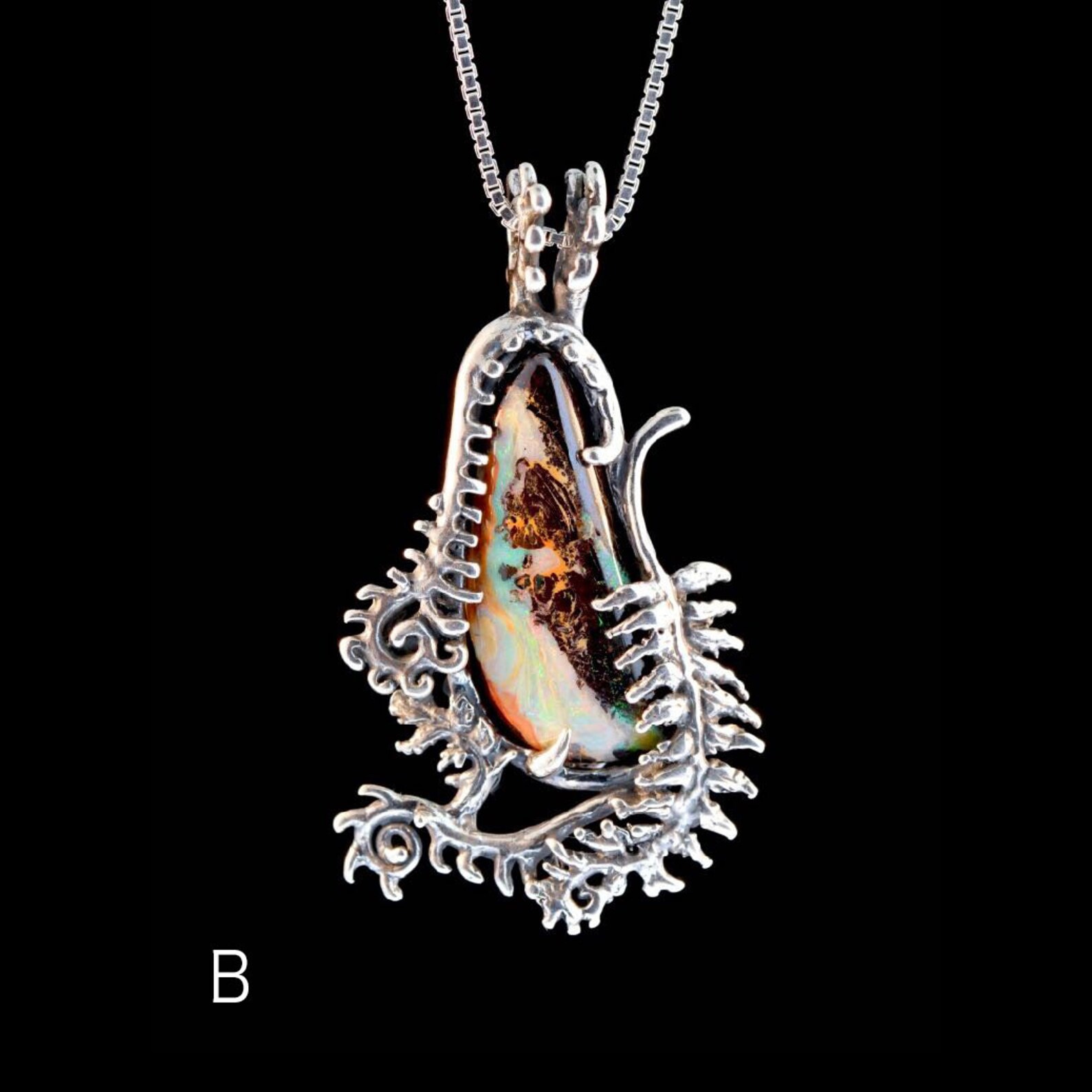 Boulder Opal Necklace Fern Necklace Fern Jewelry Fern Gully - Etsy
