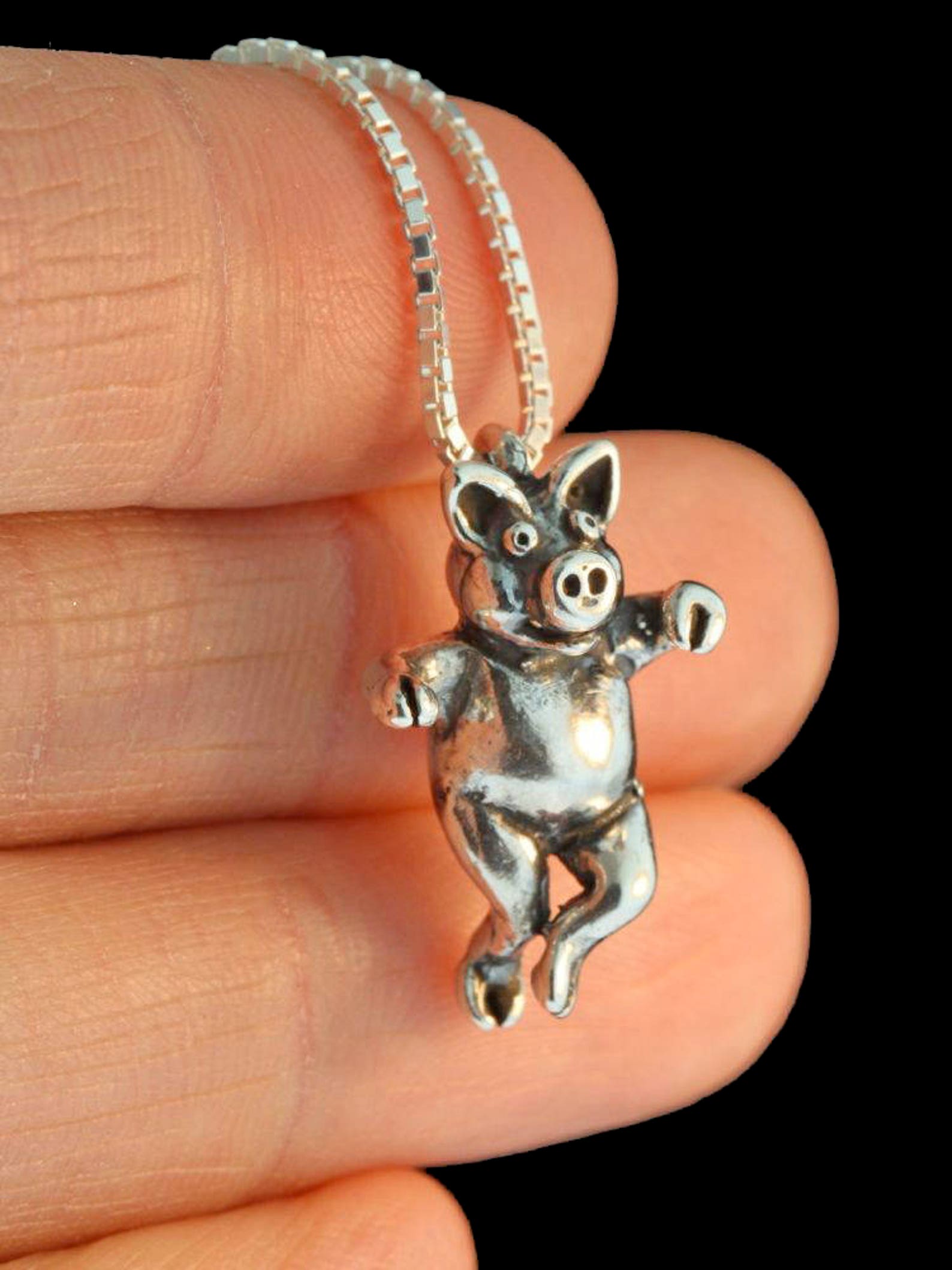 Three Little Pigs Charm Left Jig Pig Charm Silver Pig Charm - Etsy