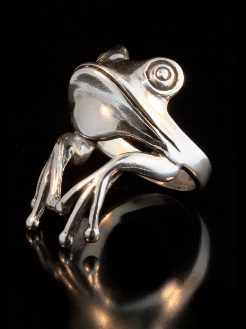 Tree Frog Ring Silver - Tree Frog Ring - Frog Jewelry Silver Frog ...