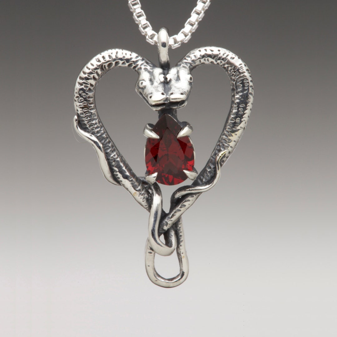 Viper Valentine With Gemstone - Sterling Silver - Lovers Pendant ...