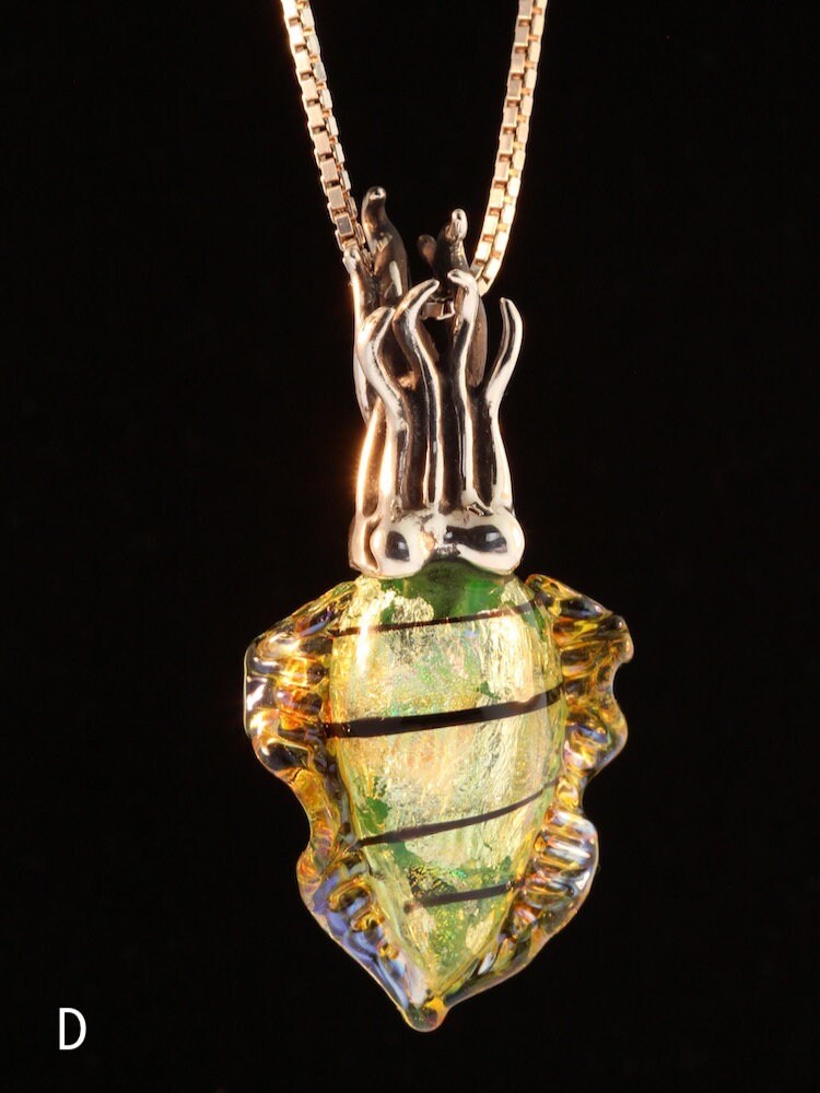 Cuttlefish Necklace Tentacle Pendant Dichroic Glass Jewelry | Etsy