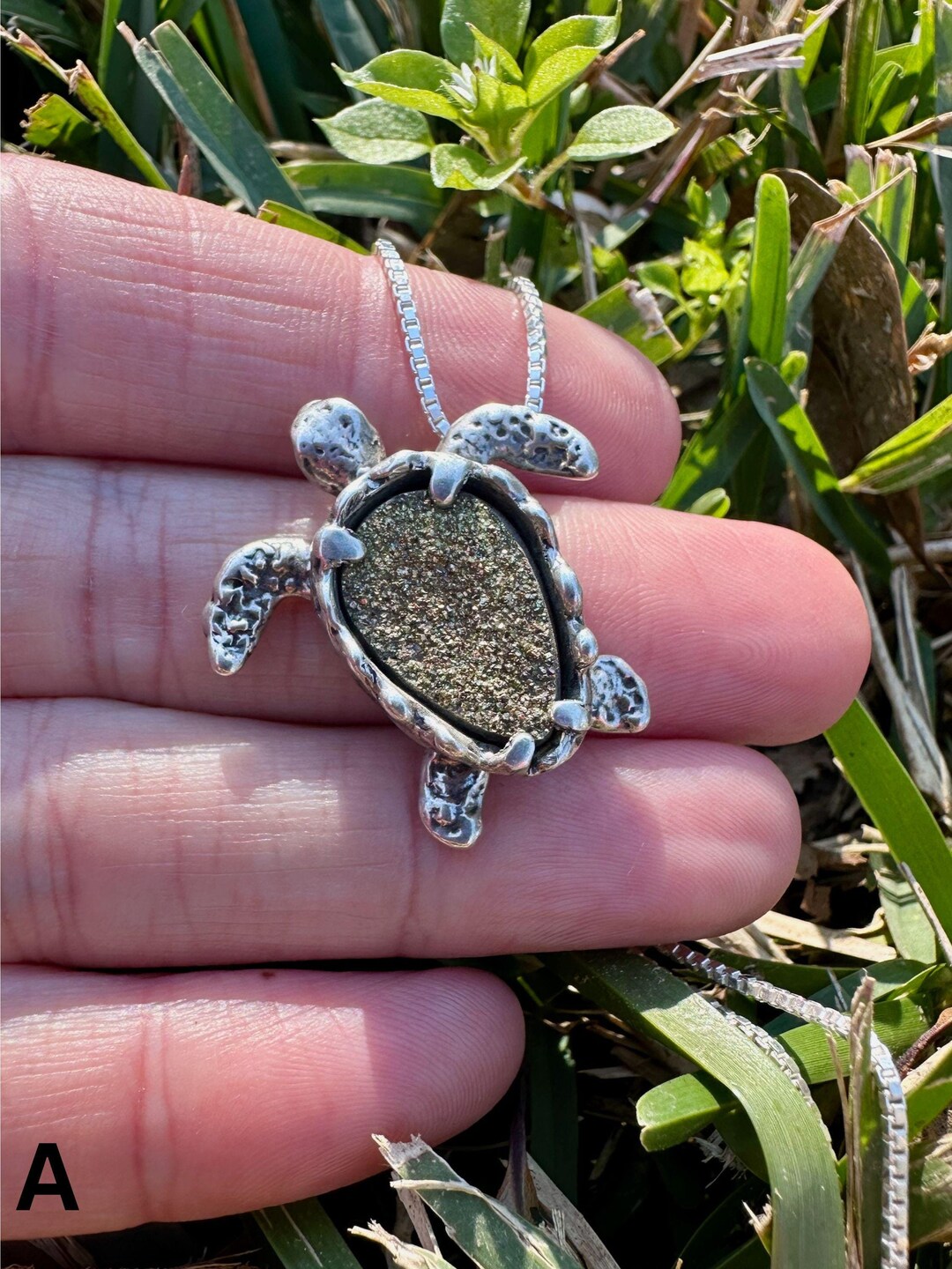 Sea Turtle Necklace Sea Turtle Pendant Seaturtle With Gemstone Necklace ...