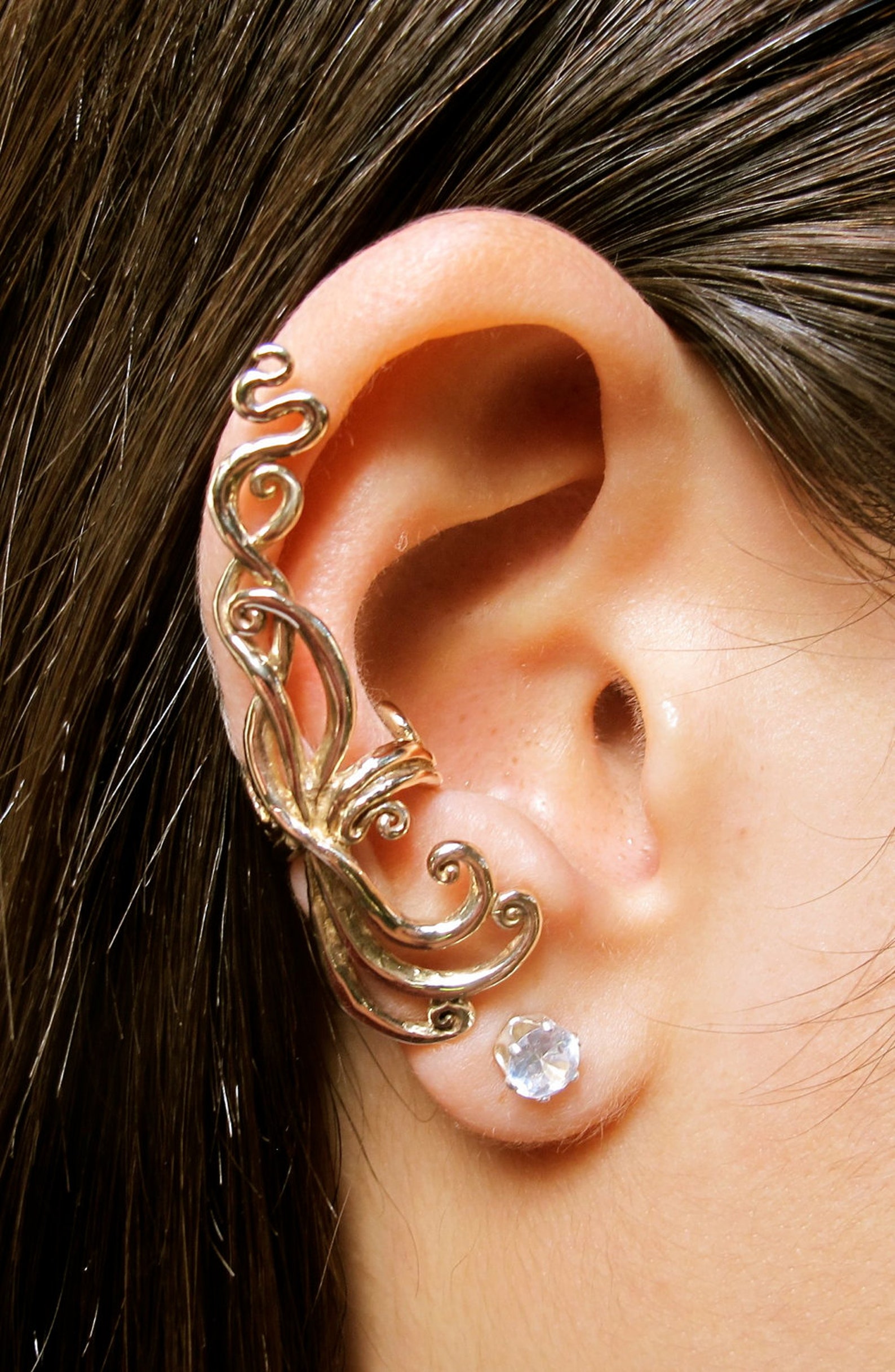 Ear Cuff Swirl Earring Spiral Earring Ear Wrap Bronze - Etsy