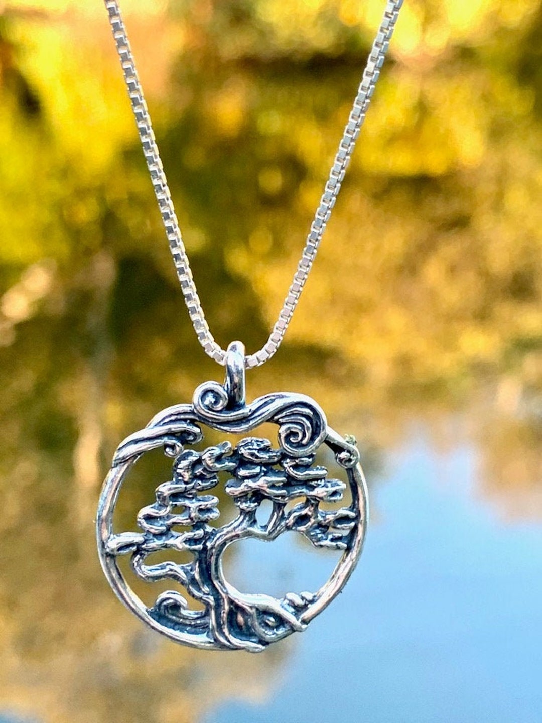 Silver Tree Necklace Silver Cypress Tree Charm Cypress Tree Jewelry ...