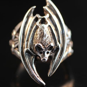 Bat Ring Bat Wing Silver Gothic Bat Ring Bat Jewelry Silver Bat Gothic ...