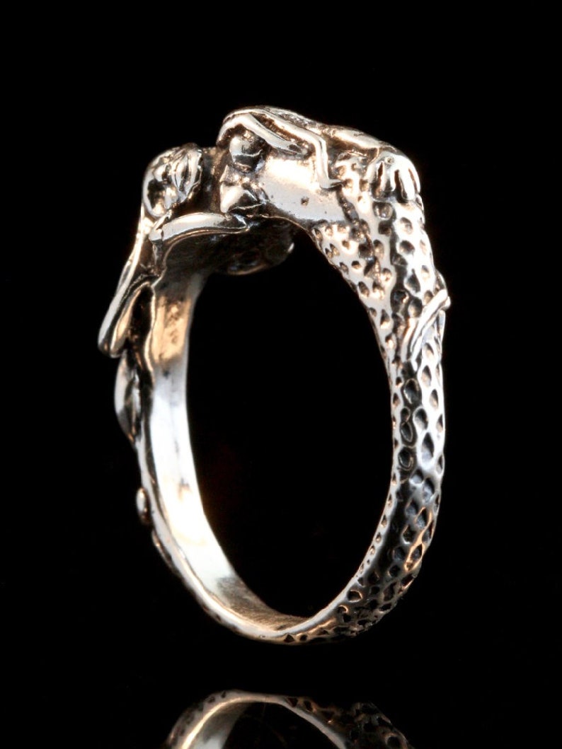 Mermaid Ring Silver Mermaid Sterling Silver Jewelry Laying - Etsy