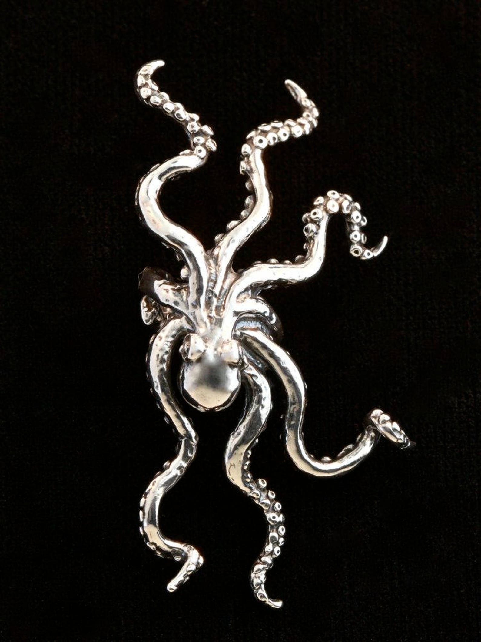 Octopus Ear Cuff Silver Octopus Earring Octopus Jewelry Kraken - Etsy