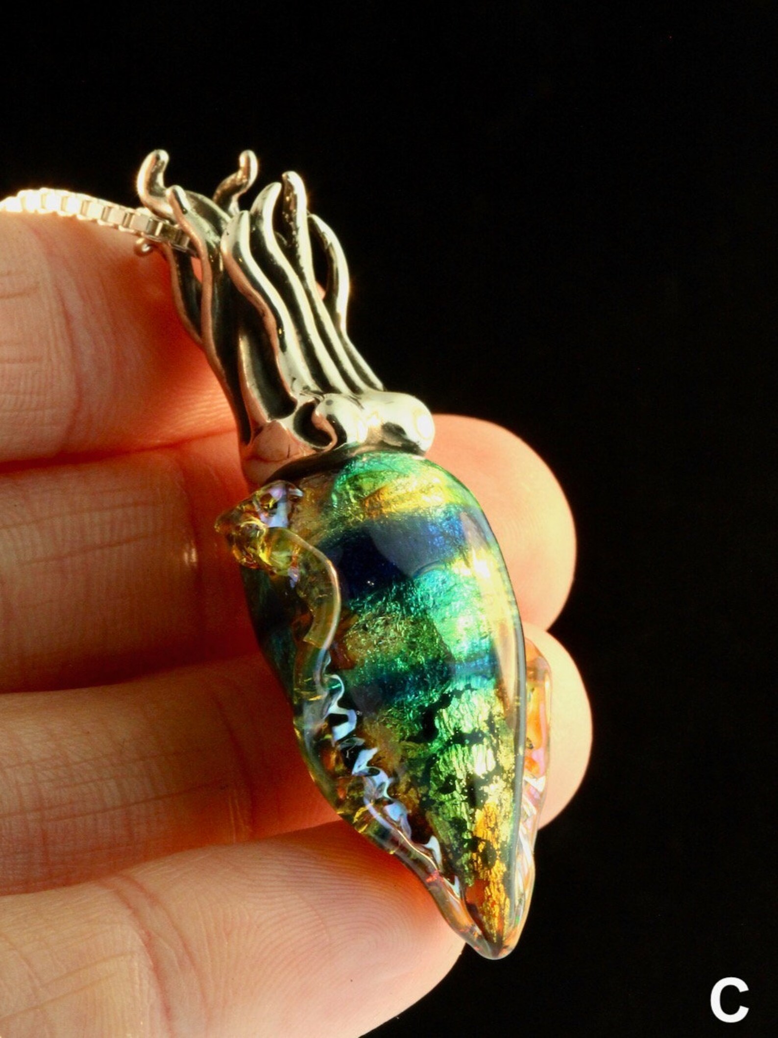 Cuttlefish Necklace Squid Necklace Tentacle Necklace Dichroic | Etsy