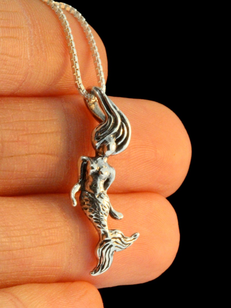 Mermaid Charm Silver Mermaid Pendant Mermaid Necklace Mermaid - Etsy