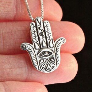 Eye of Protection Hamsa Hand Charm - Sterling Silver - Spiritual ...