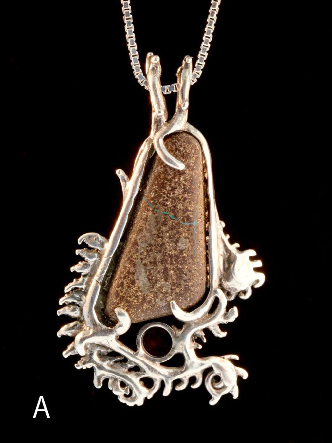 Boulder Opal Necklace Fern Necklace Fern Jewelry Fern Gully | Etsy