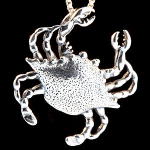 Maryland Blue Crab Pendant - Sterling Silver - Crustacean Ocean Jewelry ...
