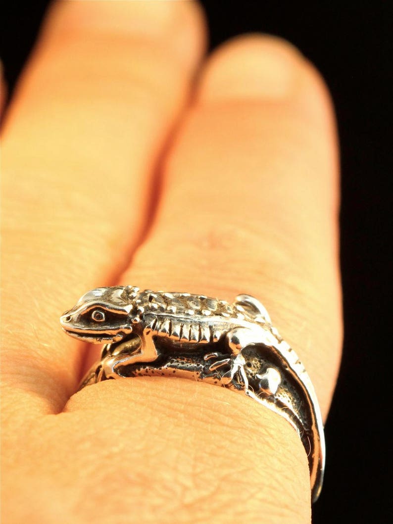 Lizard Ring Bearded Dragon Jewelry Bearded Dragon Ring Silver | Etsy