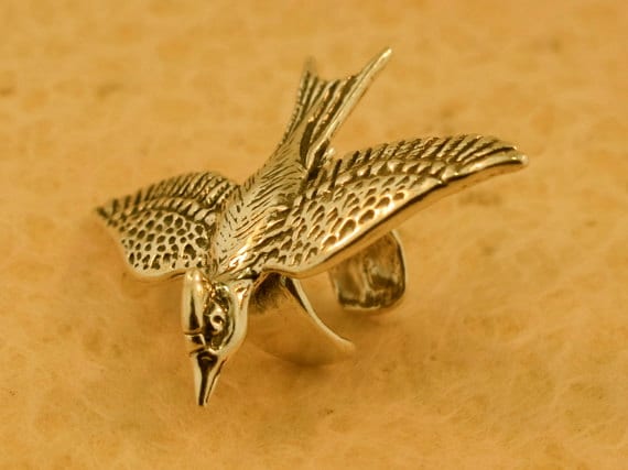 Bird Ear Cuff Bronze Mocking Jay Ear Cuff Mocking Jay Jewelry - Etsy