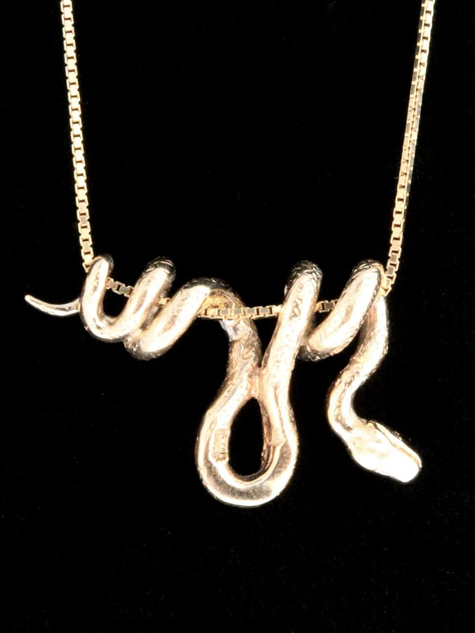 Gold Snake Necklace 14k Gold Vine Snake Pendant Snake Jewelry - Etsy