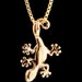 Jungle Jewel Gecko Charm - Solid 14K Gold - Cute Lizard Necklace - Etsy