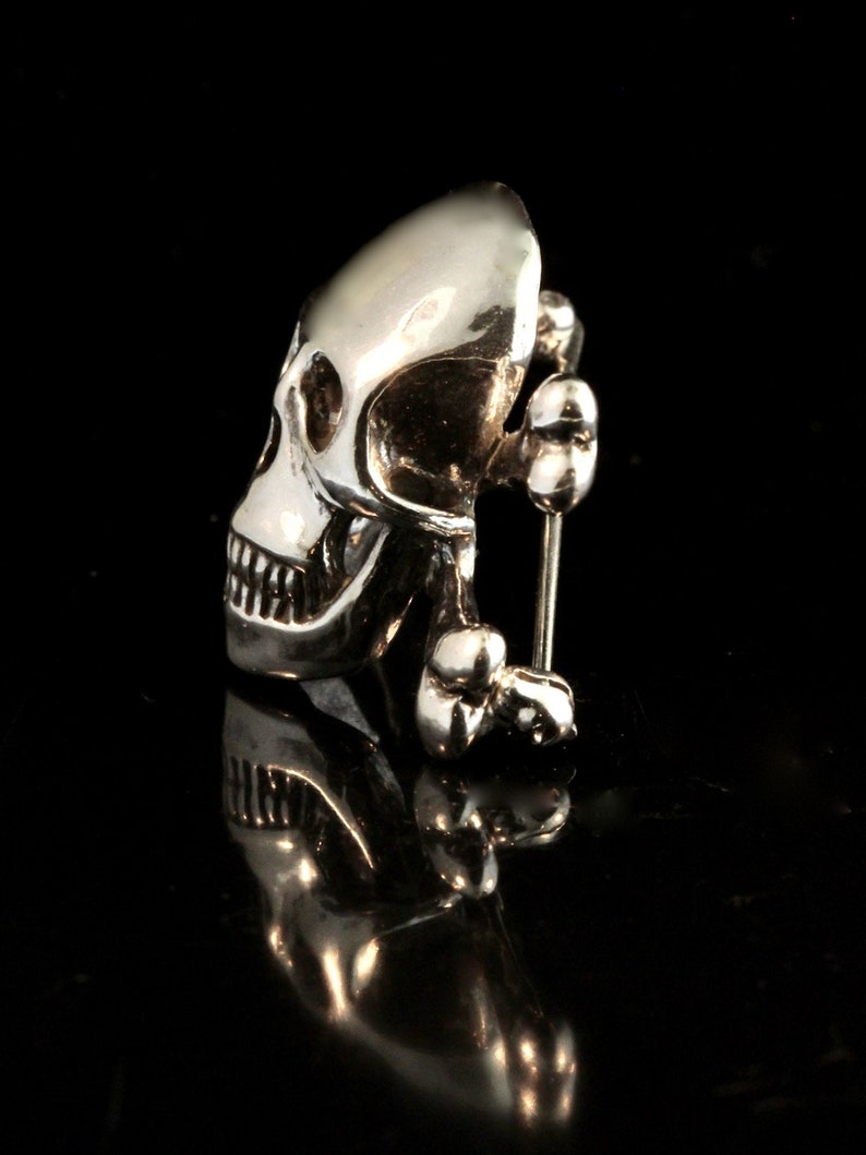 Silver Skull and Crossbones Pin Sterling Silver Skull and Cross Bones ...