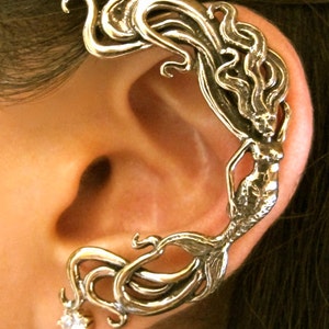 Mermaid Ear Wrap Bronze Mermaid Ear Cuff Siren Mermaid Jewelry Mermaid ...