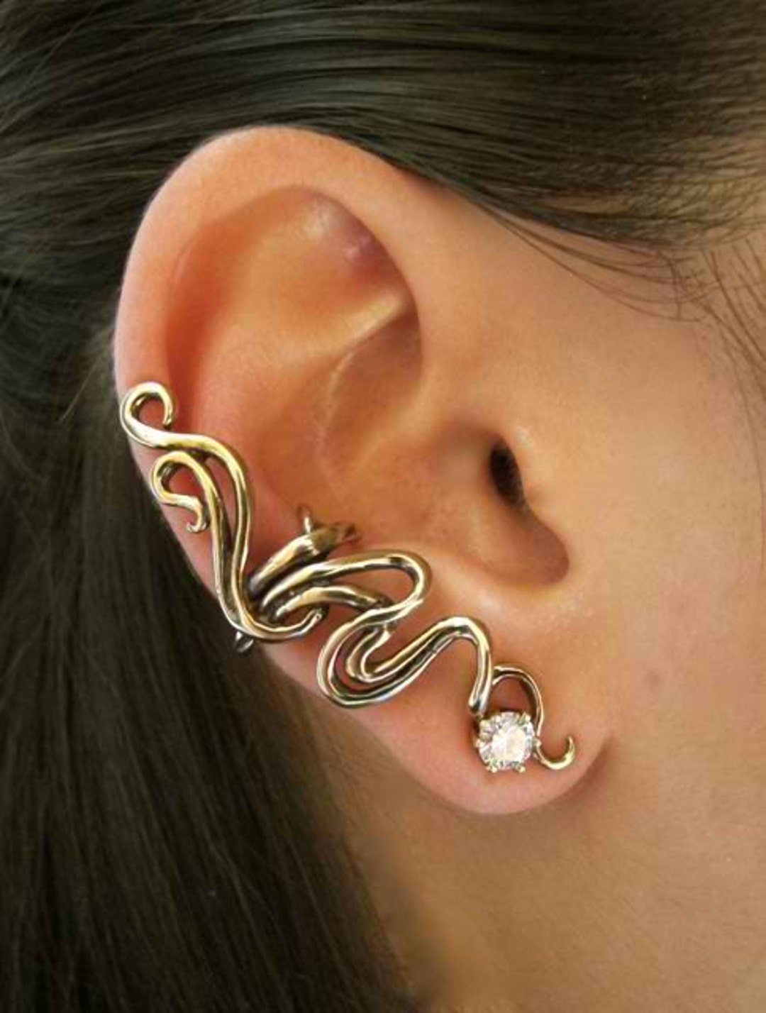 Ear Cuff Ear Wrap Bronze Swirl Ear Cuff Swirl Abstract Jewelry Spiral ...