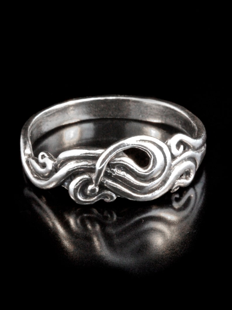 Sterling Silver Ring Swirl Ring Wave Ring Nouveau Swirl Ring Wave ...