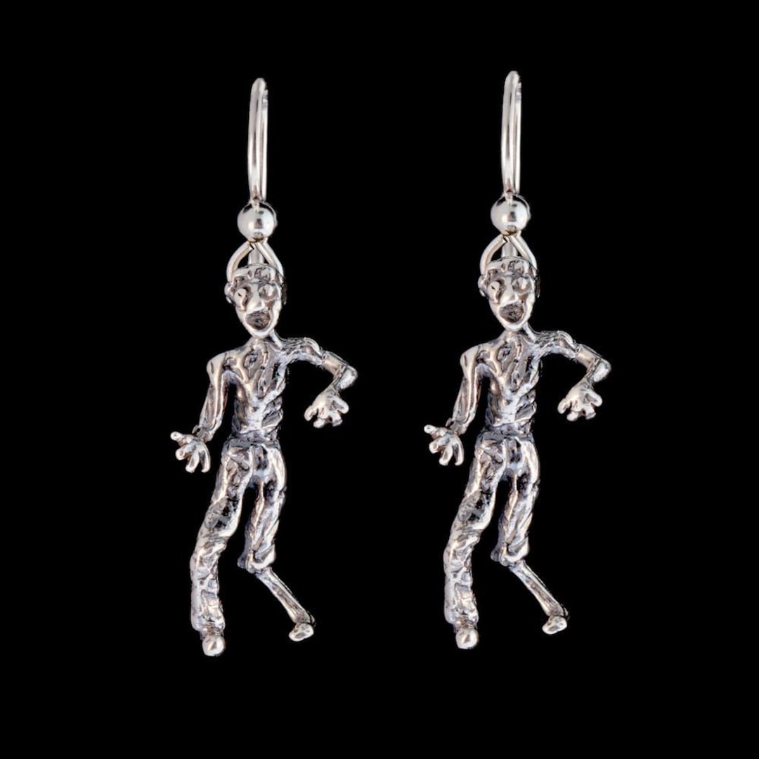 Silver Zombie Earrings Halloween Earrings Zombie Jewelry the Walking ...