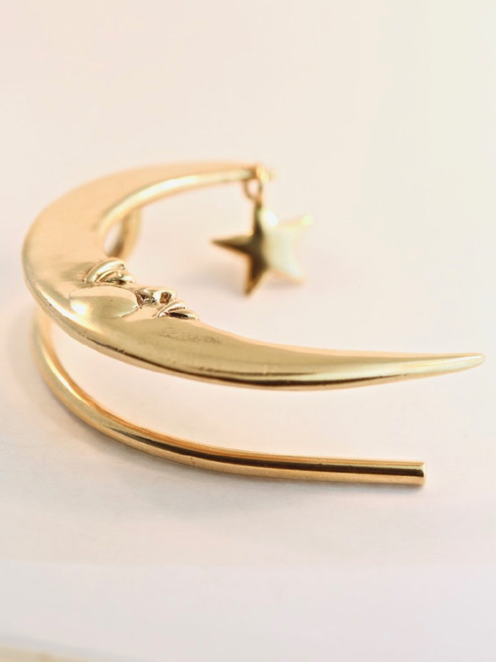 Crescent Moon Ear Wrap 14K Gold Prince Ear Wrap Moon Ear Cuff - Etsy