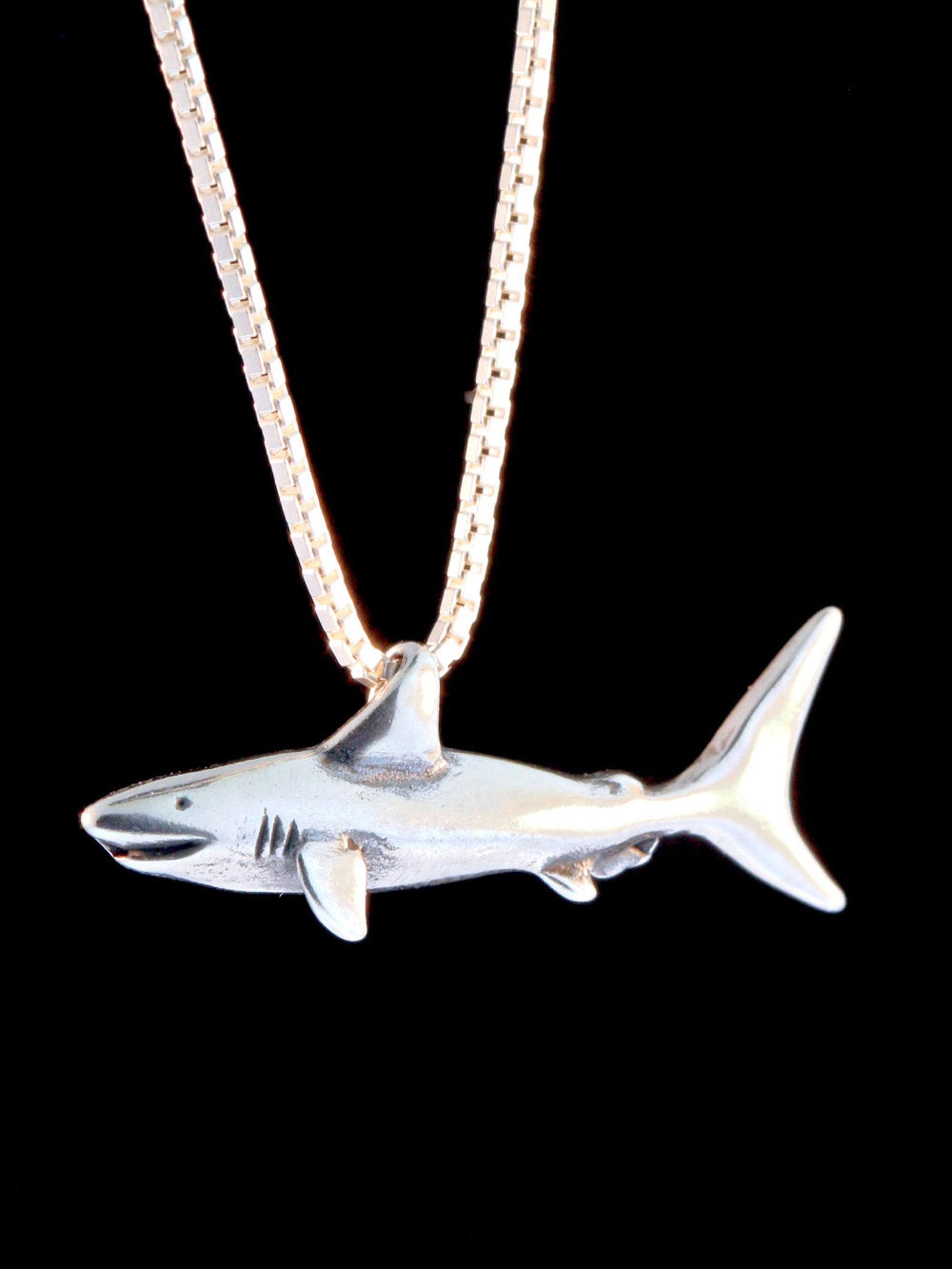 Shark Necklace Shark Charm Silver Shark Pendant Shark Jewelry Silver ...