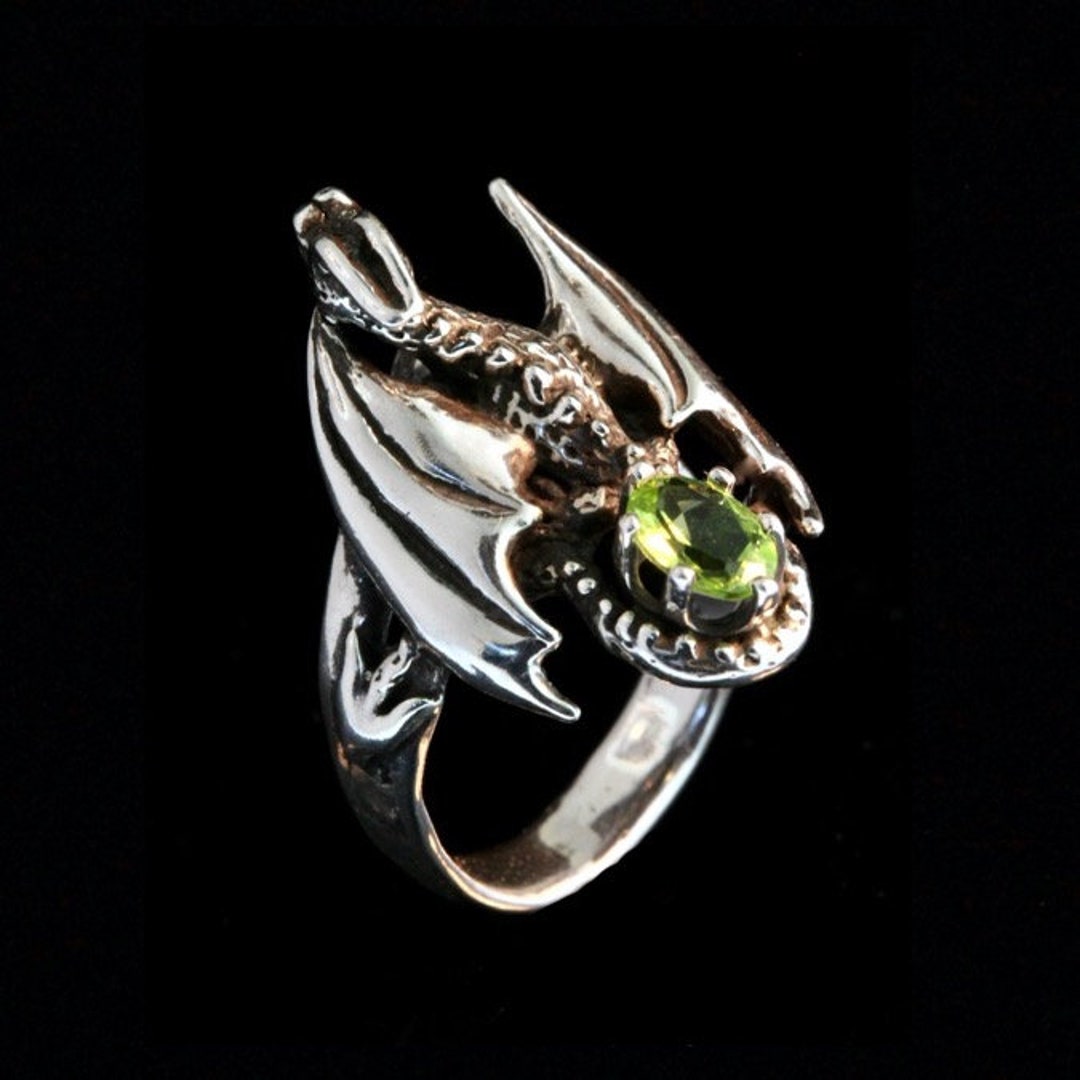 Sterling Silver Dragon Ring Epic Dragon Jewelry Statement Ring Silver ...