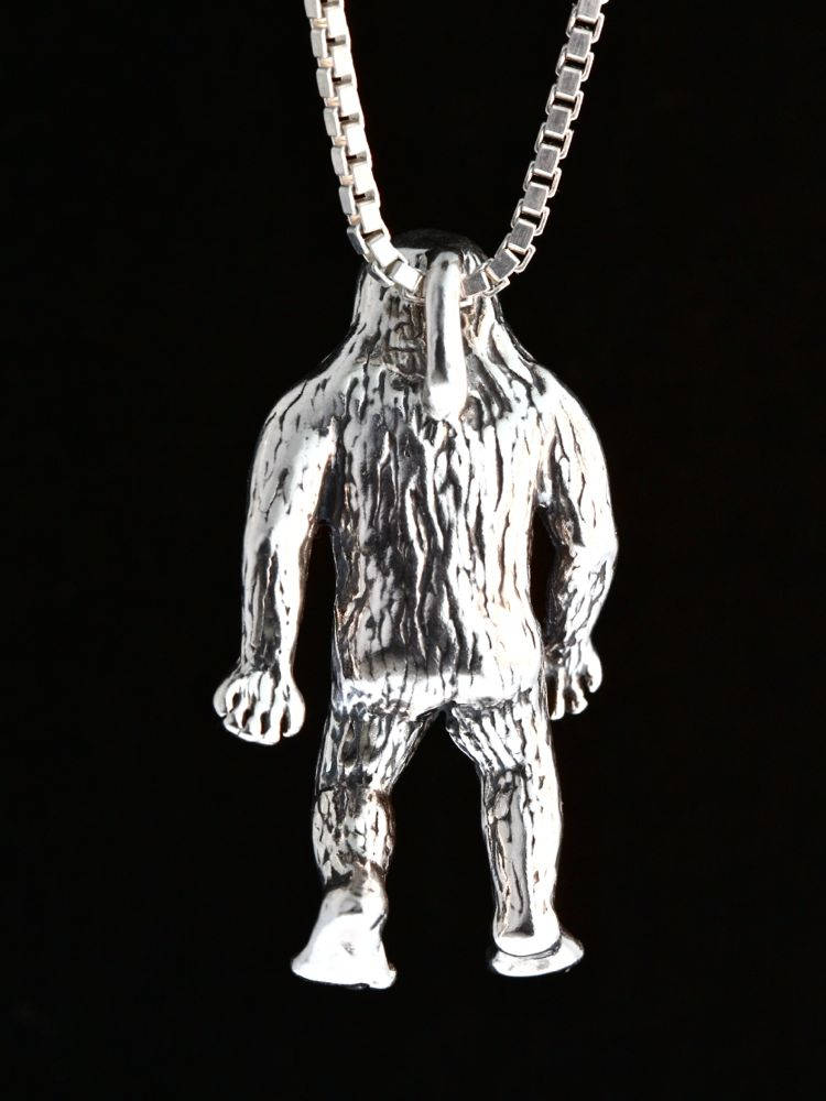 Bigfoot Pendant Silver Necklace Bigfoot Charm Sterling Silver Sasquatch ...