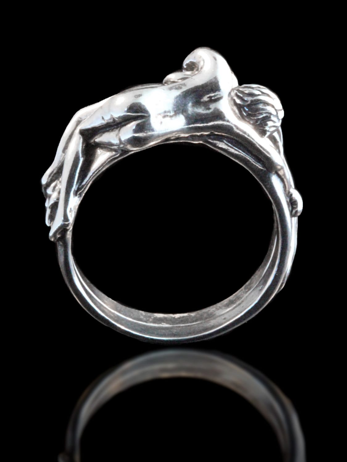 Wedding Ring People Ring Puzzle Ring Silver Spooning Lovers - Etsy