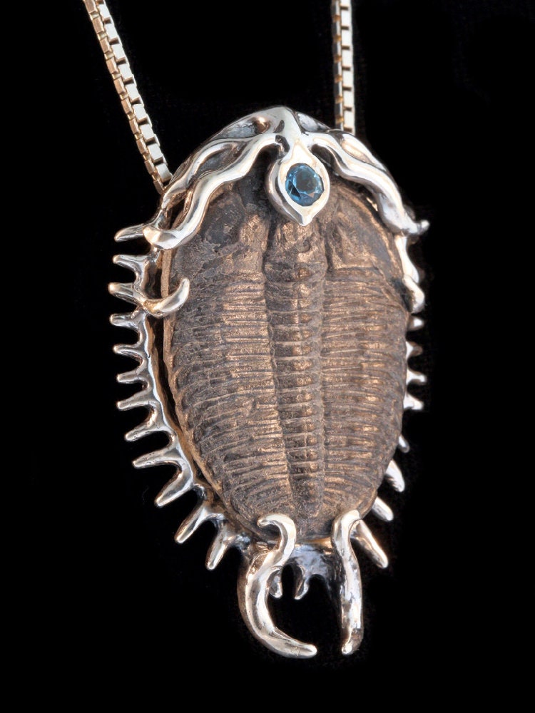 Colossal Spiked Trilobite With Gemstone Pendant - Sterling Silver ...