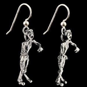 Silver Zombie Earrings Halloween Earrings Zombie Jewelry the Walking ...