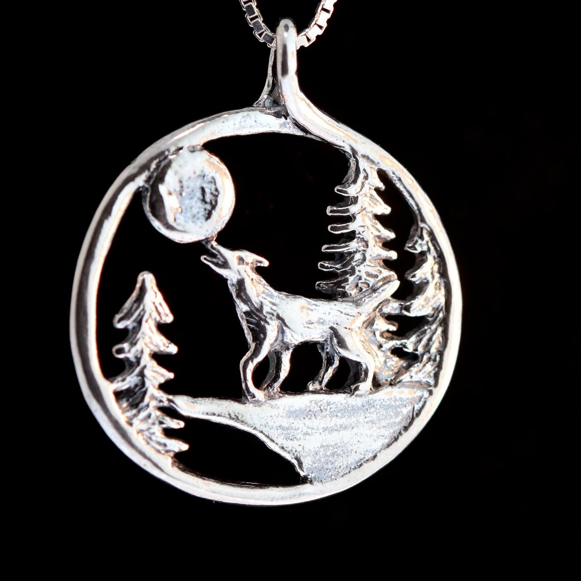 Wolf Necklace Silver Wolf Jewelry Wolf Pendant Wolf Charm - Etsy