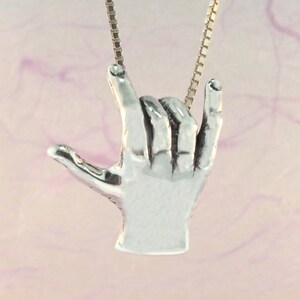 Love Sign Pendant Sterling Silver Jewelry ASL Jewelry Sign Language ...