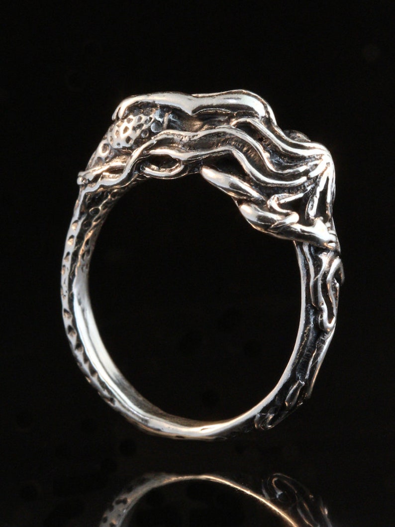 Mermaid Ring Silver Mermaid Sterling Silver Jewelry Laying - Etsy