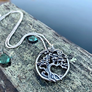 Silver Tree Necklace Silver Cypress Tree Charm Cypress Tree Jewelry ...