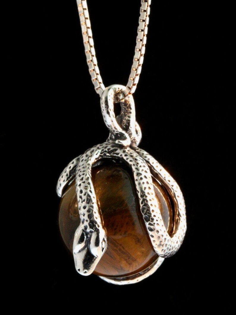 Python Snake Orb Pendant - Sterling Silver - Snake Jewelry - Etsy