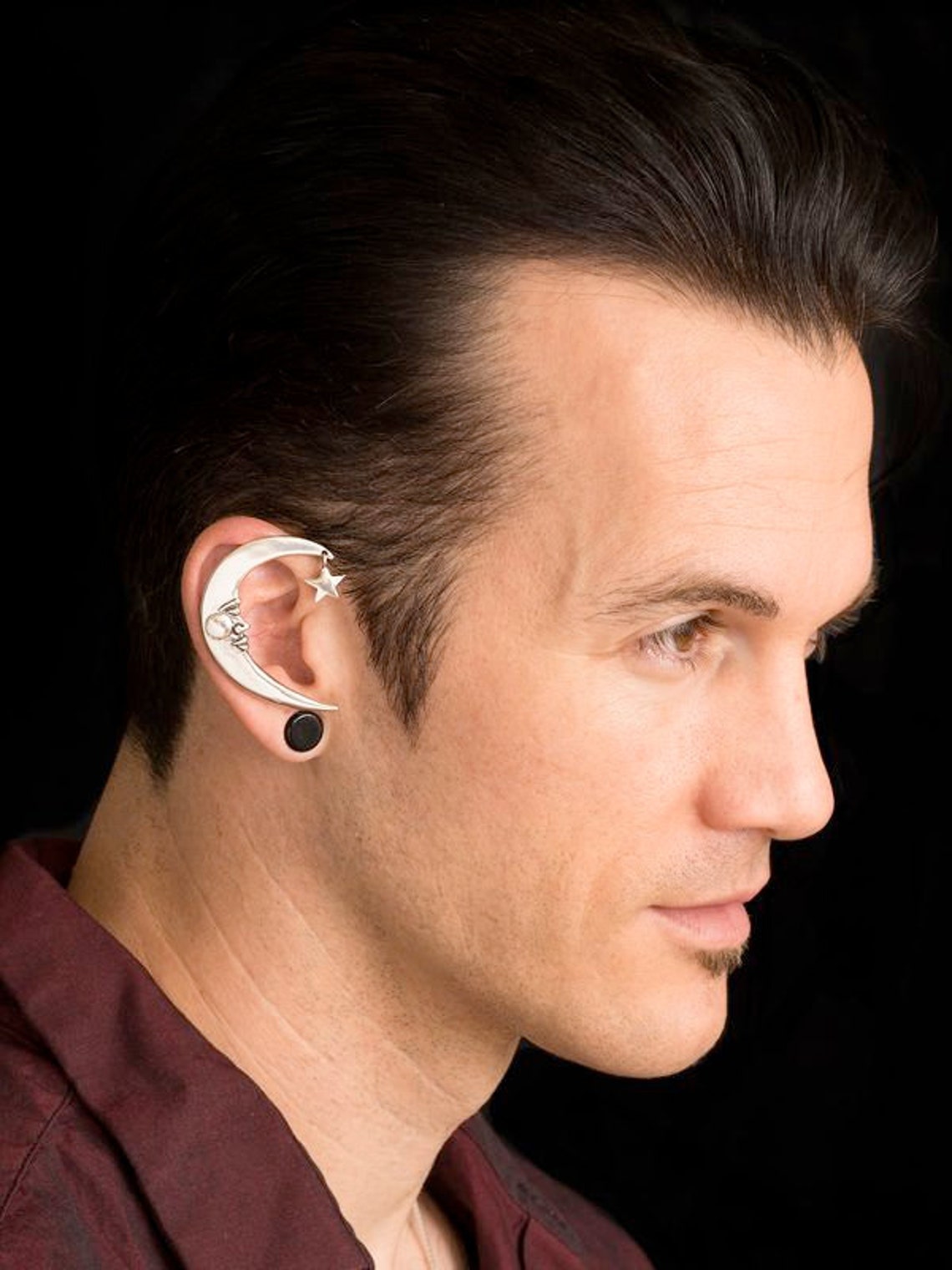 Crescent Moon Ear Wrap 14K Gold Prince Ear Wrap Moon Ear Cuff - Etsy