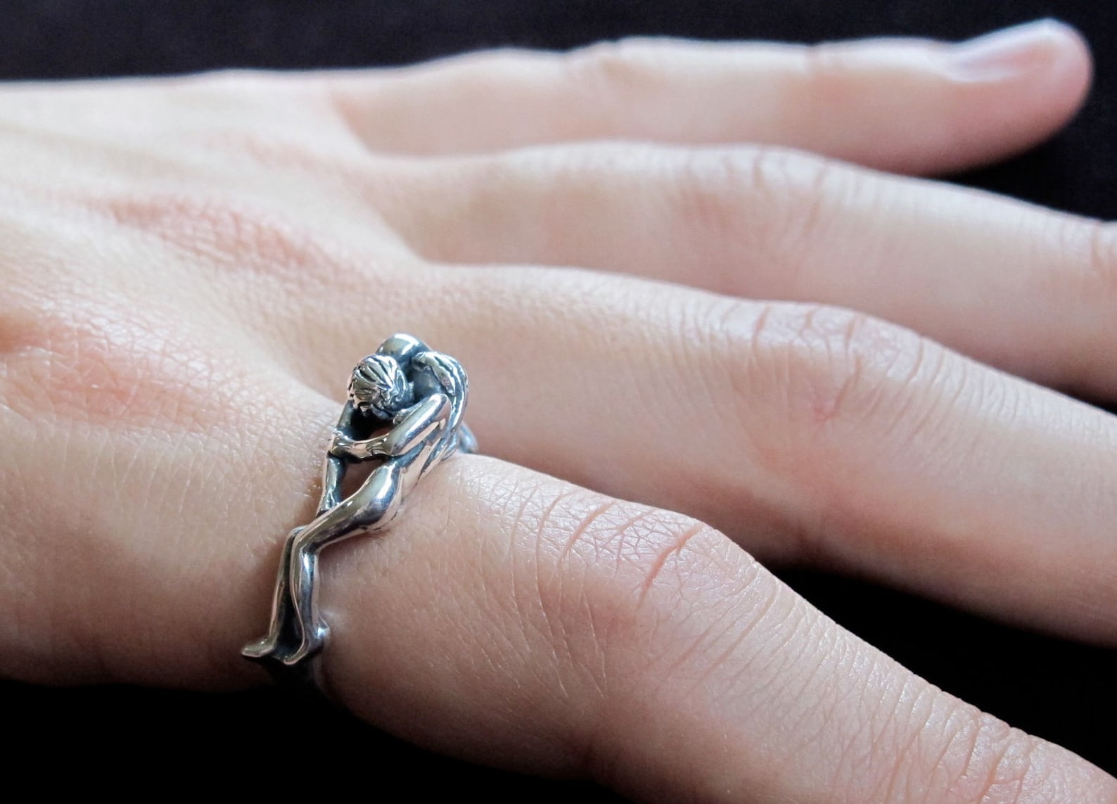 People Ring Silver - Lover's Kiss Ring - Lover's Jewelry - People Ring ...