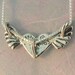 Angel Heart Necklace Angel Heart Charm - Winged Heart Flying Heart ...