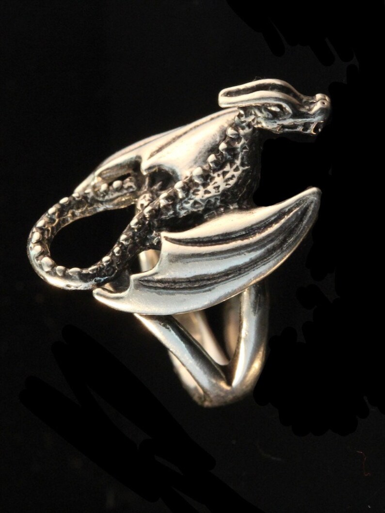 Sterling Silver Dragon Ring Epic Dragon Jewelry Statement Ring - Etsy