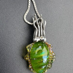 Glass and Silver Cuttlefish Tentacle Necklace Tentacle Jewelry Glass ...