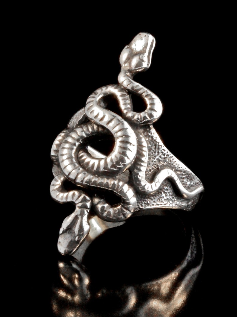 Silver Snake Ring Alpha Omega Snake Ring Snake Jewelry - Etsy
