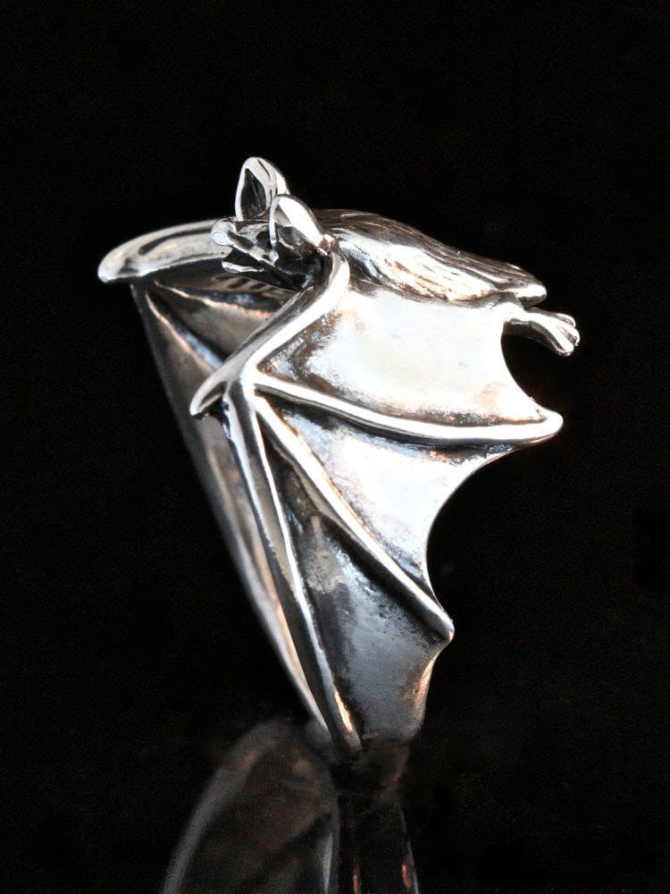 Silver Bat Ring Silver Classic Bat Ring Bat Jewelry Halloween Ring ...