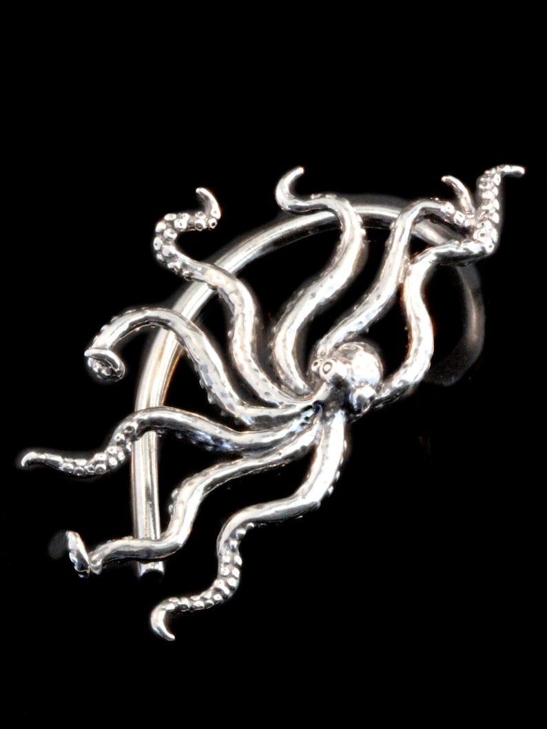 Octopus Ear Wrap Octopus Ear Cuff Ocean Jewelry Octopus Earring Non ...