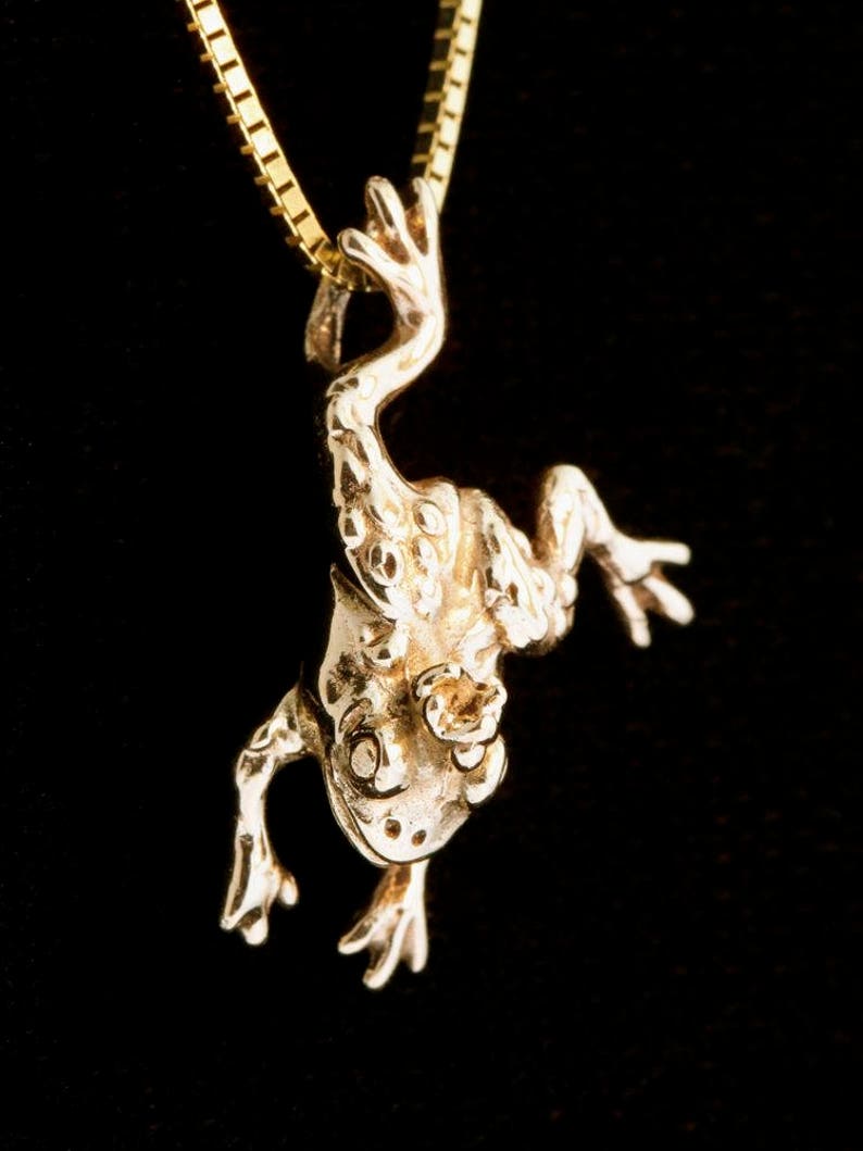 Gold Frog Prince Charm Pendant 14k Gold Frog Necklace - Etsy